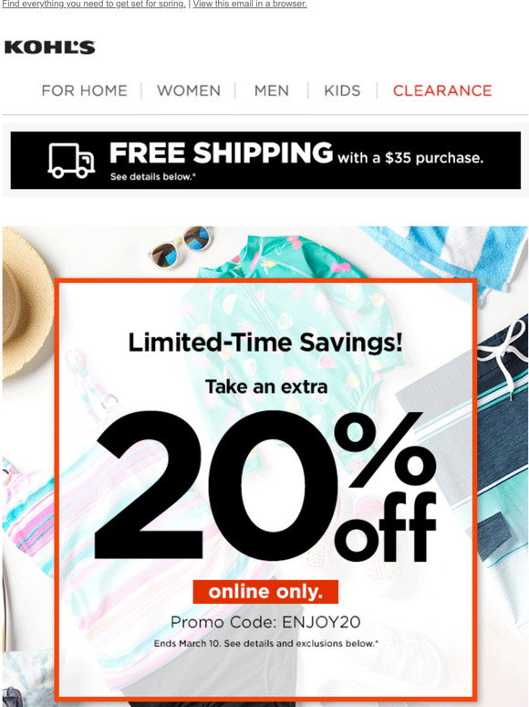 Kohl's: Take 20% off ... a little extra YAY for your day! | Milled