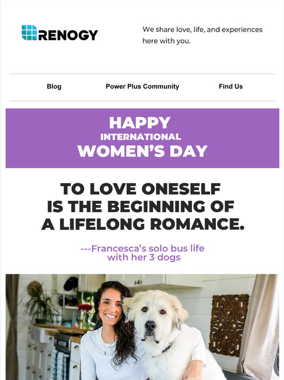 Renogy: Renogy Story: Happy Women's Day and there's a story of ...
