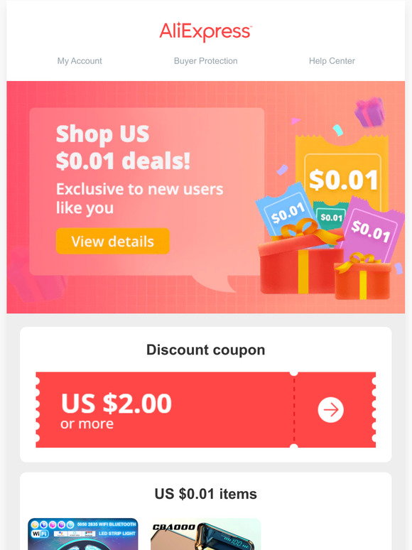 AliExpress: A coupon for your first order! | Milled