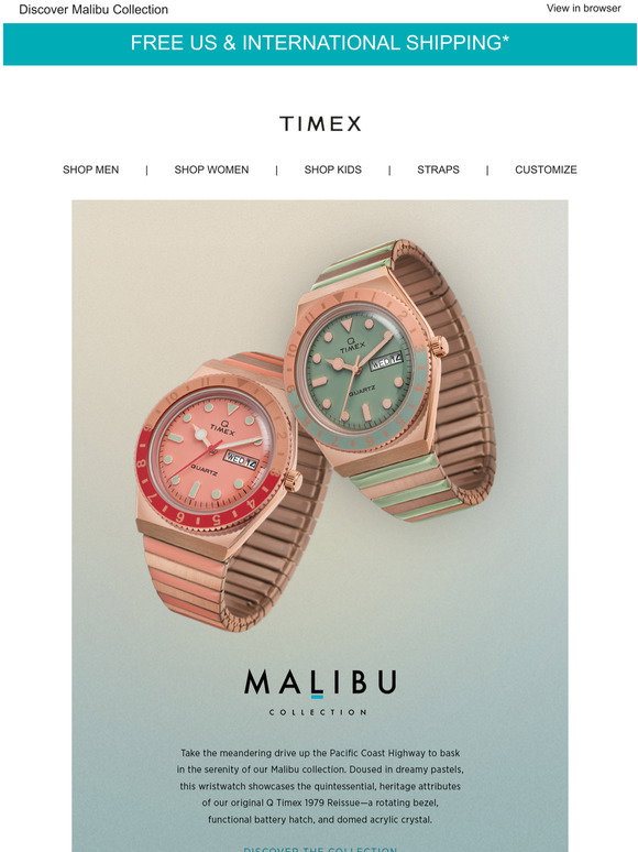 Timex: Malibu Collection | Bask in the Serenity | Milled