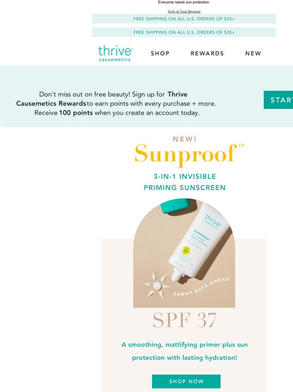 Thrive Causemetics: New! Sunproof 3-in-1 Invisible Priming Sunscreen ...