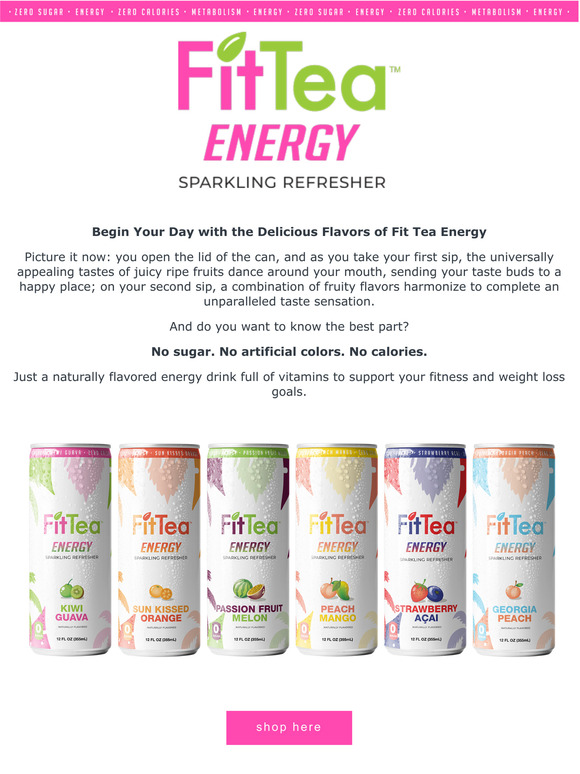 Fittea: Introducing new Fit Tea Energy Drinks! Zero sugar. Zero ...