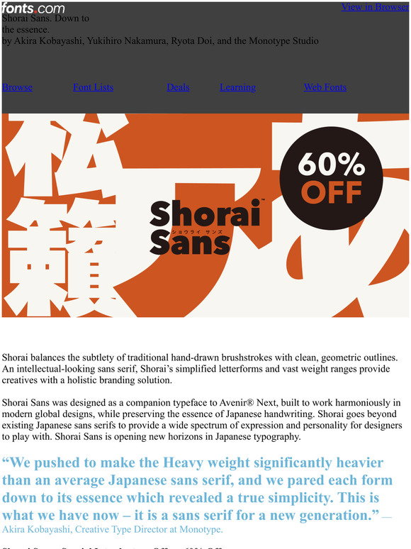 MyFonts: Introducing the ALL NEW Shorai Sans! | Milled