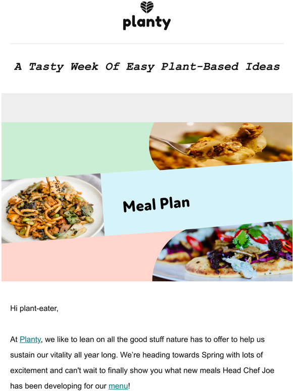 Planty UK: Joe's Meal Plan Easy Plant-Based Eating | Milled
