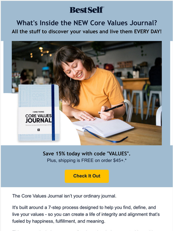BestSelf: A look inside the NEW Core Values Journal | Milled