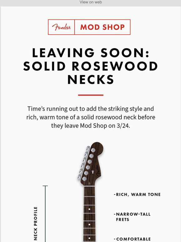 Fender: Mod Shop | Solid Rosewood Necks Are Leaving Soon | Milled