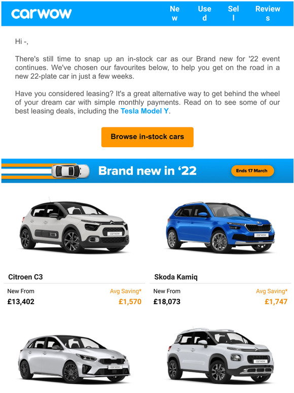Carwow: Time for a new car? These models are ready to register | Milled