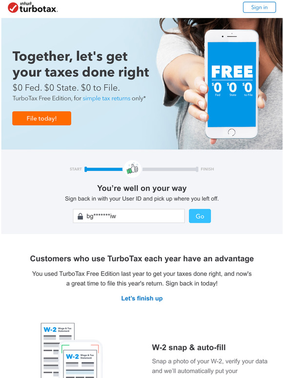 Intuit: Please Sign in to Your Account: You Have a Head Start on Your ...