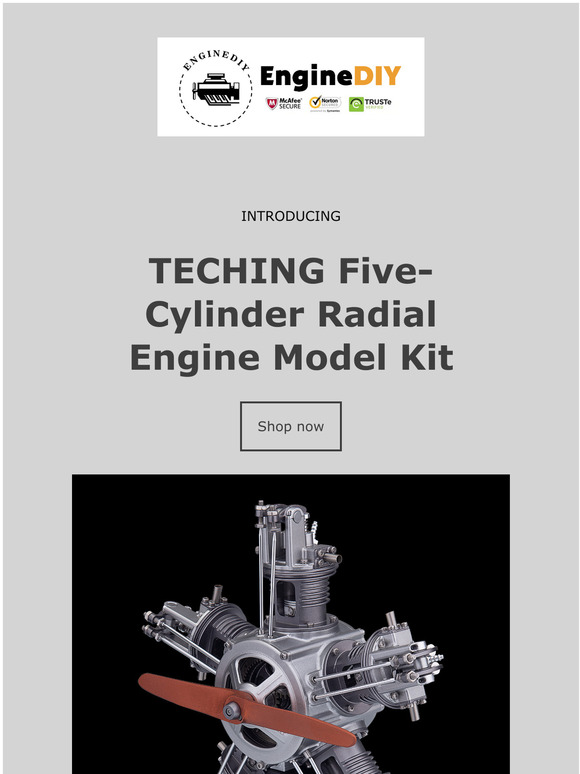 Enginediy: NEW Save $70 for New Teching Five Cylinder Engine Model | Milled