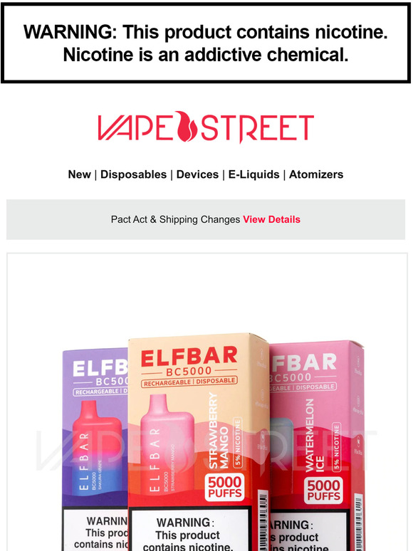 Vape Street: Elf Bar BC 5000 Disposable Just Hit The Shelves! | Milled