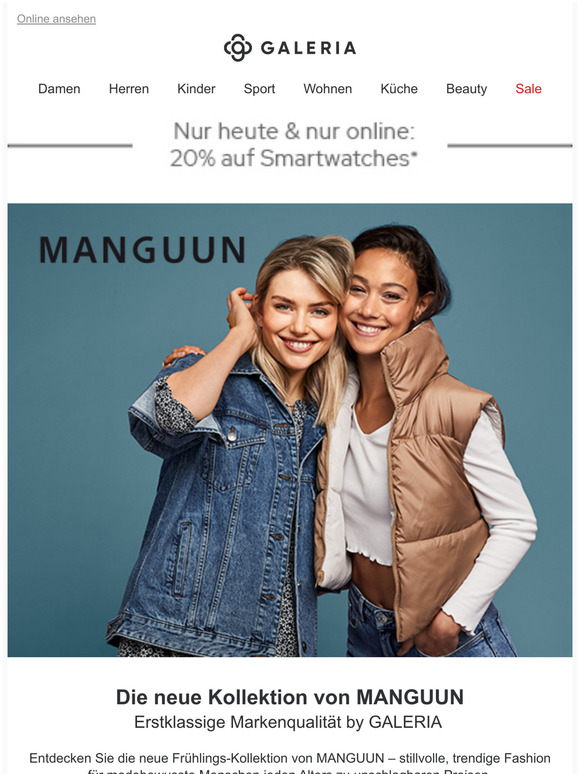 Galeria DE: Die neue MANGUUN Kollektion, 20% auf Smartwatches & mehr ...