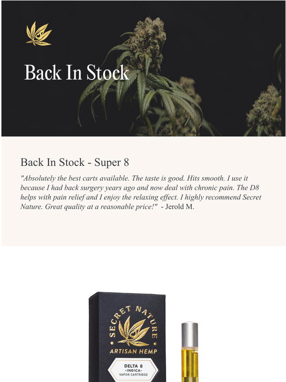 Secret Nature: Super 8 Vapes Are Back In Stock | Milled