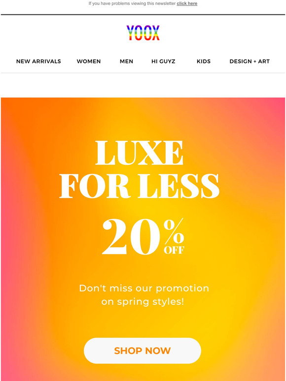 YOOX: LUXE FOR LESS: 20% OFF Prada, Balenciaga and other top brands ...