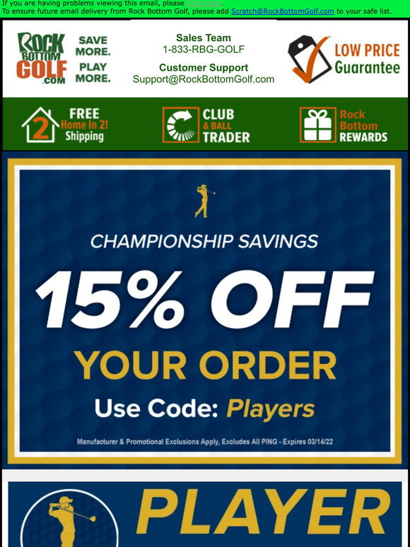 Rock Bottom Golf: Final Day: 15% OFF SITE WIDE + FREE IN 2 Shipping ...
