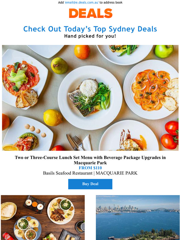 Deals.com.au: Two-Course Lunch Set Menu for Two People for $110 ...