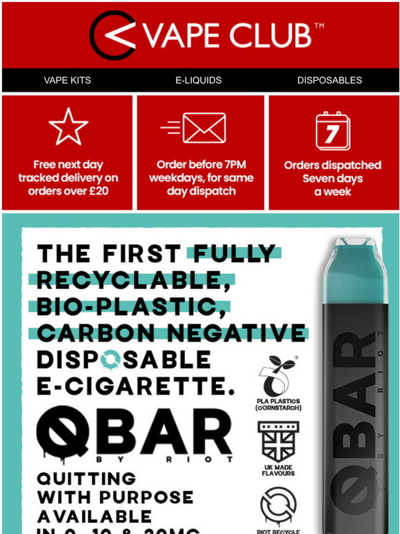 VapeClub: Riot Squad Disposable Q Bars & New Vampire Vape E-Liquid | Milled