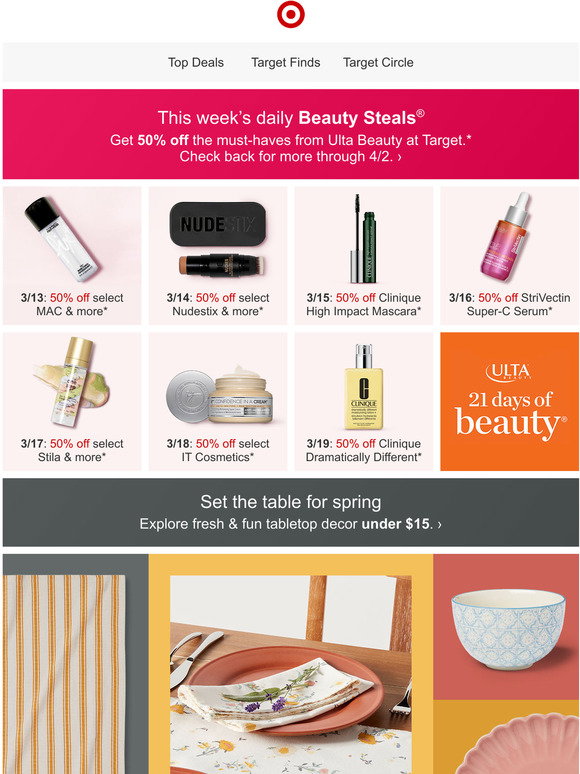 Target: 50% off daily Beauty Steals from Ulta Beauty at Target | Milled