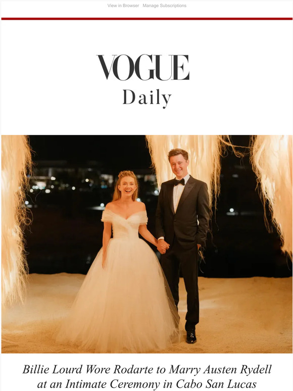 Vogue: Billie Lourd Wore Rodarte to Marry Austen Rydell in Cabo San ...
