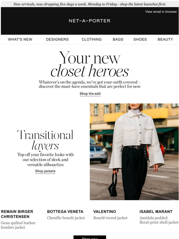 Net-A-Porter Email Newsletters: Shop Sales, Discounts, and Coupon Codes