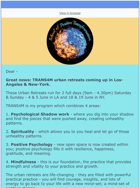 School of Positive Transformation: TRANS4M Events in Los-Angeles & New ...