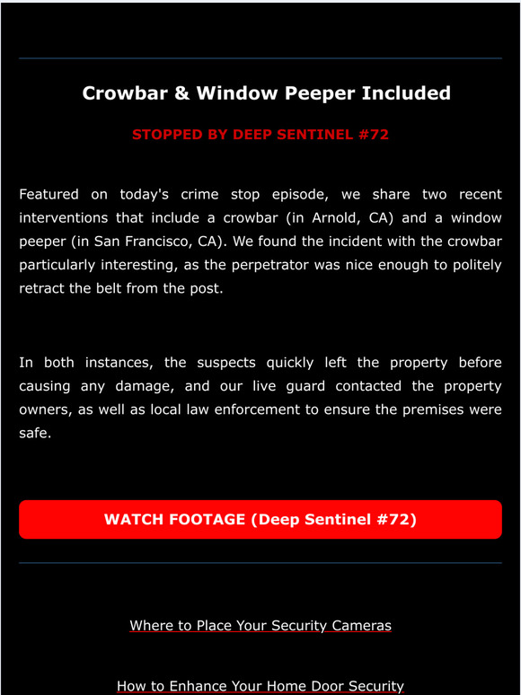 Deep Sentinel Home Security: Crowbar & Window Peeper Included - STOPPED ...