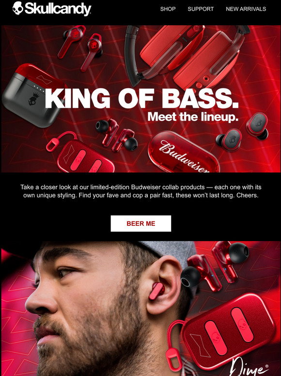 Skullcandy: Skullcandy x Budweiser collab - up close and personal. | Milled