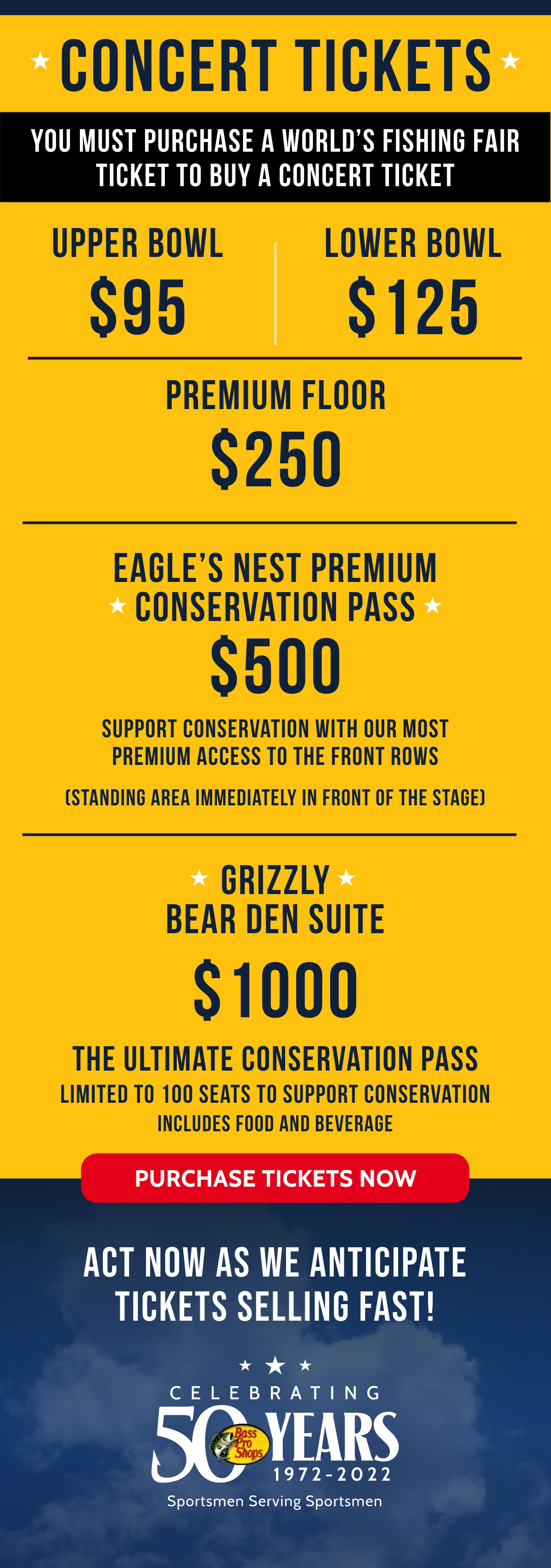 Bass Pro Shops: Concerts for Conservation Tickets on Sale NOW! | Milled