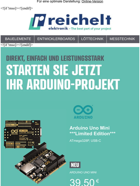 Reichelt elektronik: Arduino - Leistungsfhige Mikrocontroller fr Schalt- und Steueraufgaben | Milled