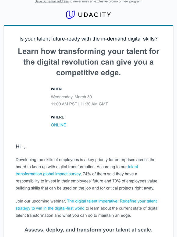 Udacity: [Webinar] Solving the digital talent crisis through radical ...