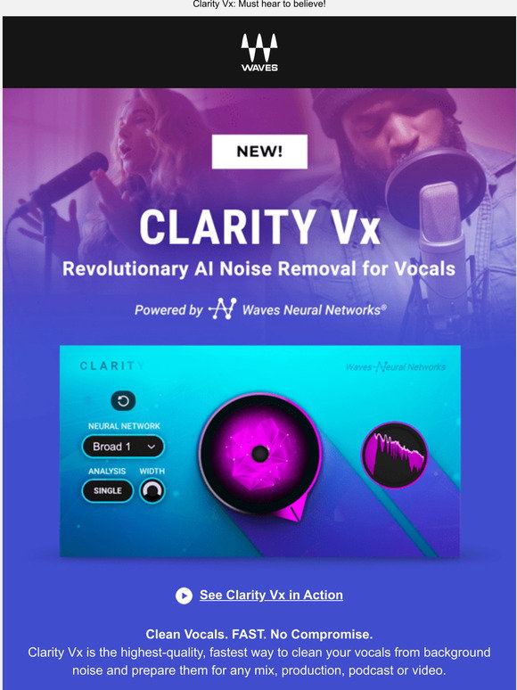 Waves Audio: Get CLEAN Vocals: Game-changing AI Noise Removal | Milled