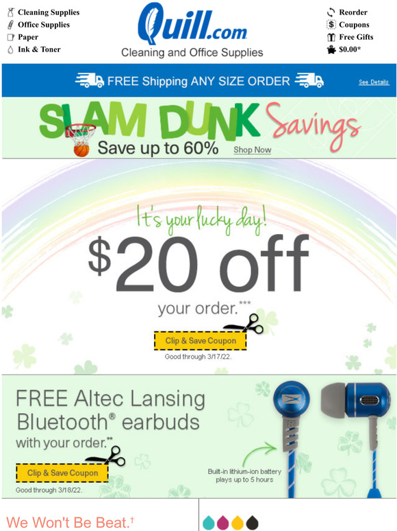 Quill: It's Your Lucky Day, Quill Customer! Take $20 Off Your Order ...