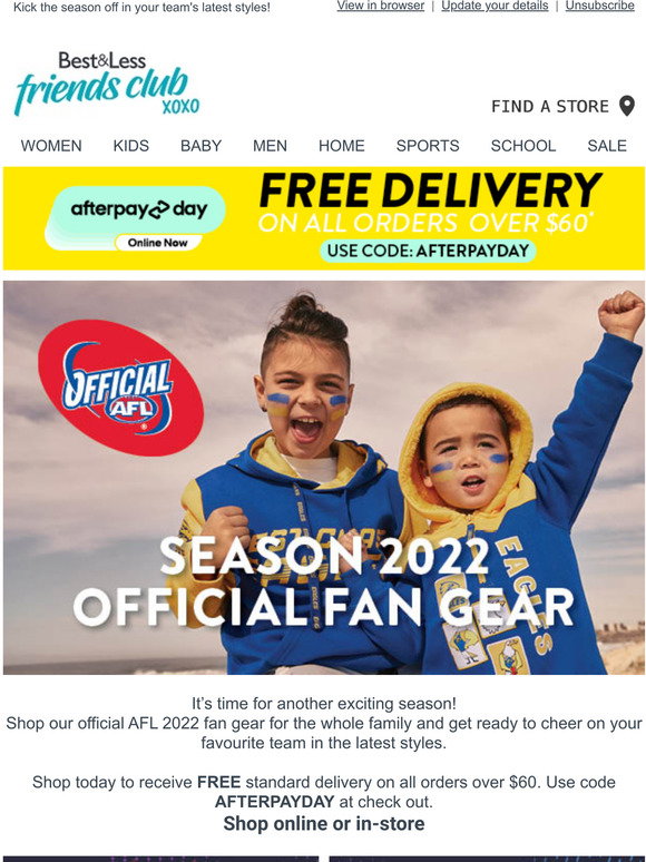 Best & Less: Official 2022 Season AFL Fan Gear available now! | Milled