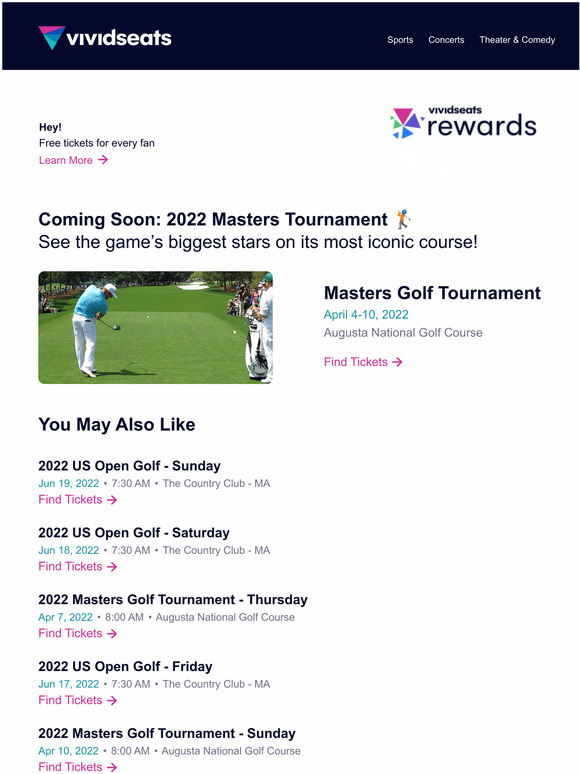 Vivid Seats: Experience the 2022 Masters Tournament | Tickets Still ...