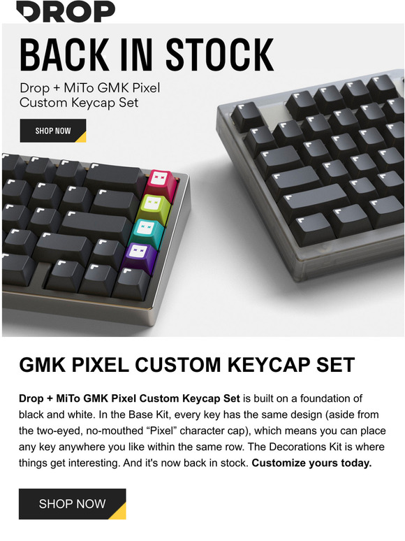 Drop: Back In Stock: GMK Pixel Custom Keycap Set | Milled