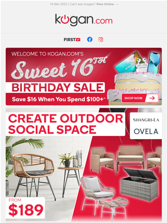 Kogan: Gorgeous Outdoor Furniture from $189 in Our Birthday Sale! | Milled