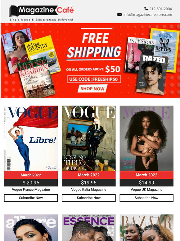 Magazine Cafe: Free Delivery today including NEW ARRIVALS! | Milled