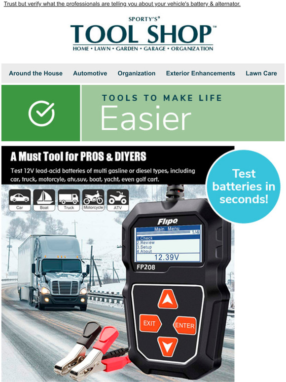 Sporty's Tool Shop: The Mechanics Battery & Alternator Tester - 99.5% ...