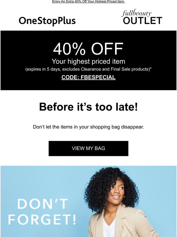 One Stop Plus: Uh-oh, items in your shopping bag are selling out fast ...