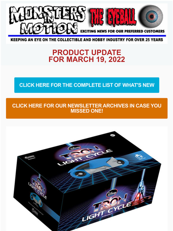 Monsters in Motion: Tron Light Cycle Replica, Star Trek Stargazer, New ...