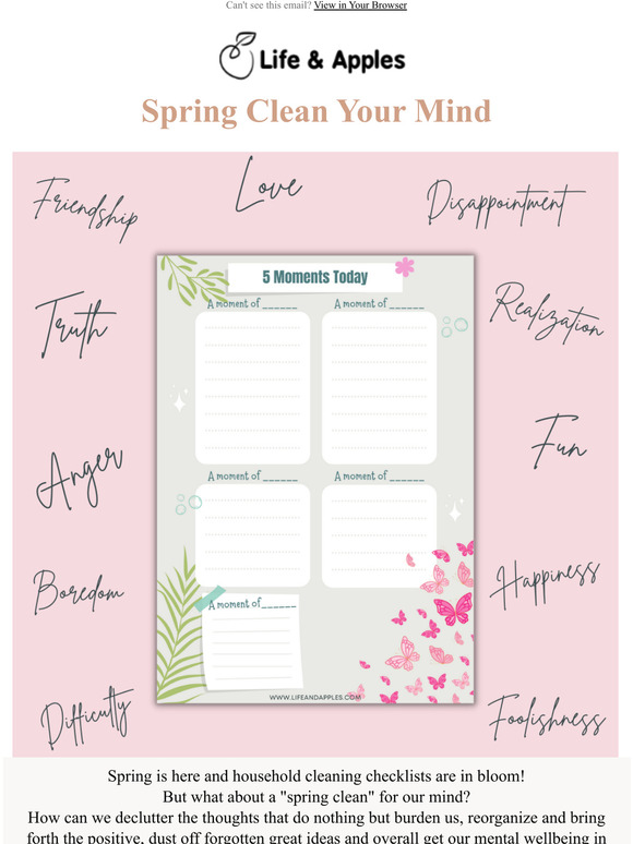 Life & Apples: [Printable Inside} Mental Spring Clean | Milled