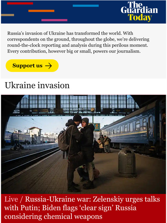 The Guardian: The Guardian Today: Russia-Ukraine war: Zelenskiy urges ...