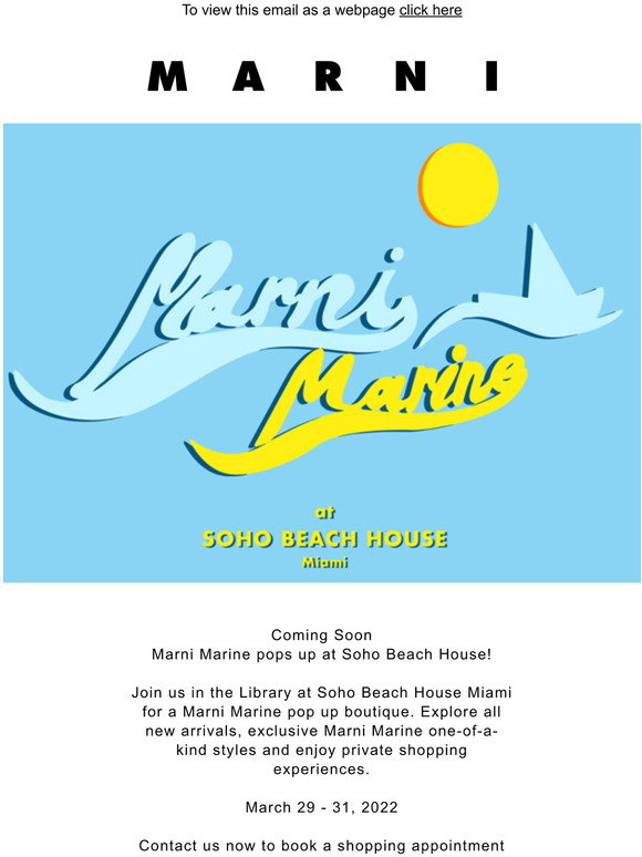 Marni: Marni Marine pops up at Soho Beach House | Milled