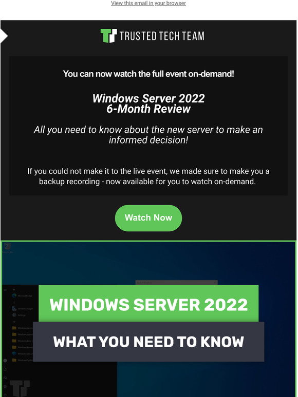 Trusted Tech Team: Missed it? Windows Server 2022 6-Month Review is Now ...