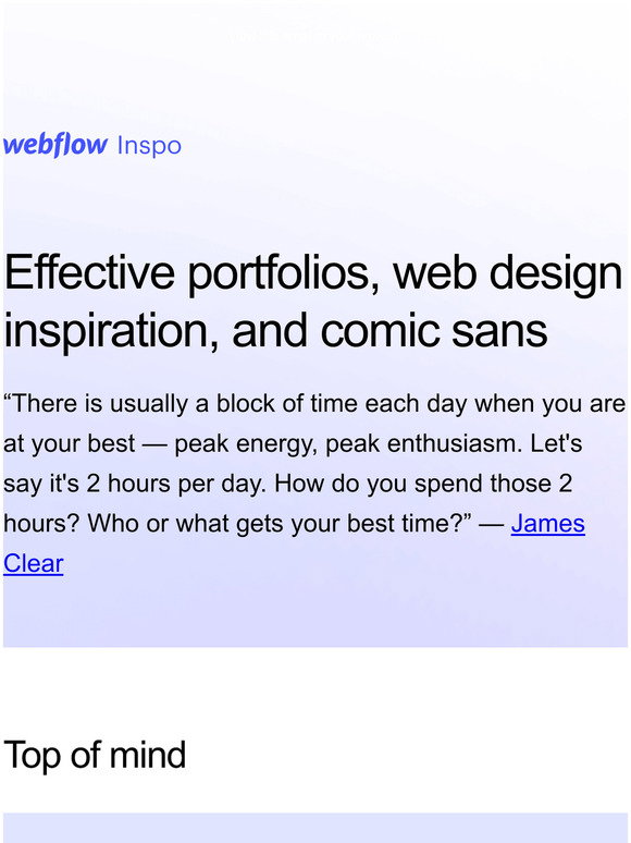 Webflow: Effective portfolios, web design inspiration, and comic sans ...