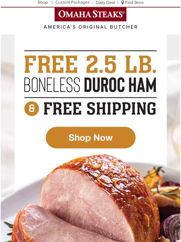 Omaha Steaks: Enjoy a FREE Duroc Boneless Country Ham! | Milled