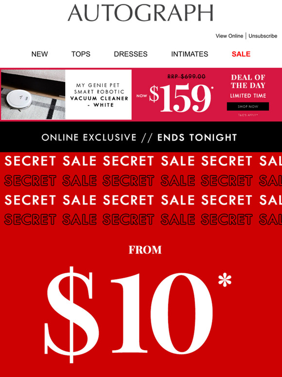 Autograph Fashion: pssst...Secret Sale From $10* Inside | VIP EYES ONLY ...