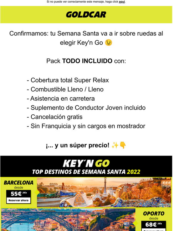 Goldcar: Key'n Go desde 55/da TODO INCLUIDO | Milled