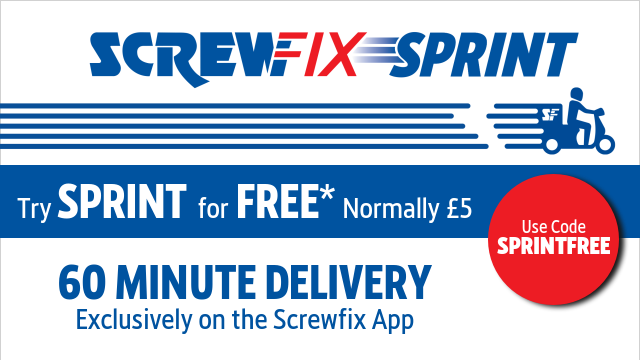 Screwfix: Try Our 60 Minute Sprint Delivery Service For FREE! | Milled