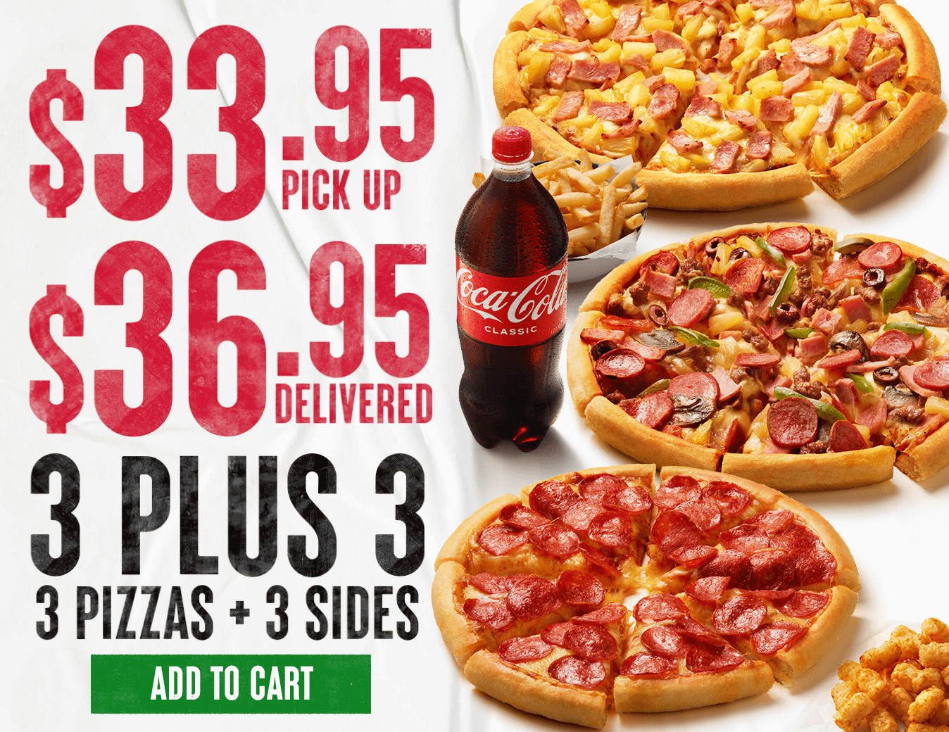 Pizza Hut: Delivering 3 Pizzas + 3 Sides for $36.95! High Five! | Milled