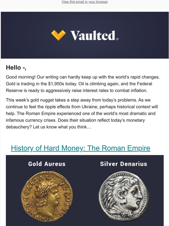 Vaulted: The Gold Nugget: History of Hard Money: The Roman Empire | Milled
